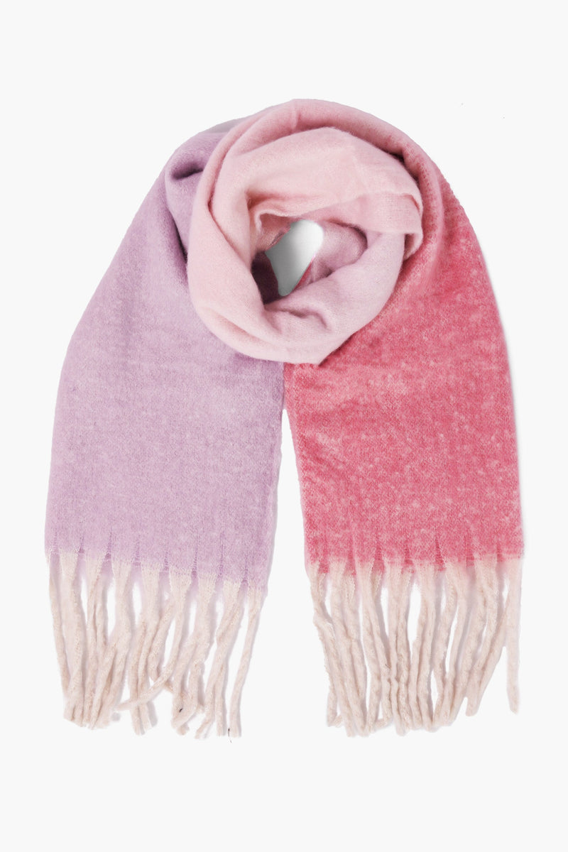 sartaandco – Sarta Pink Colour Block Heavyweight Scarf Boho Winter ...