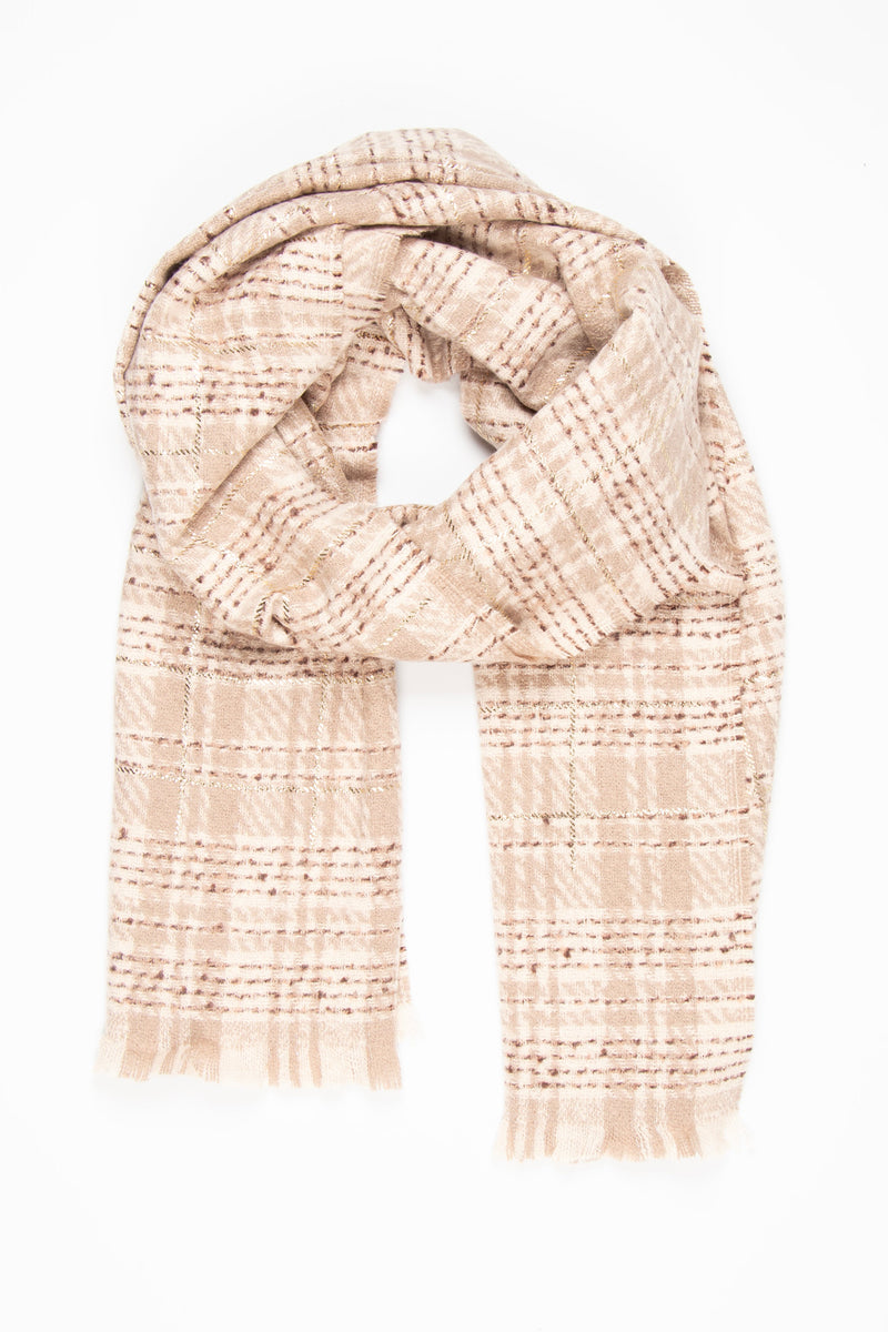 sartaandco – Sarta Lightweight Check Scarf Neutral Plaid Traditional ...
