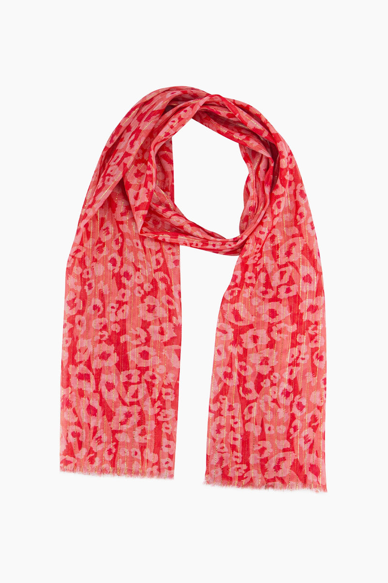 sartaandco – Sarta Red Leopard Print Scarf Gold Pinstripe Evening ...
