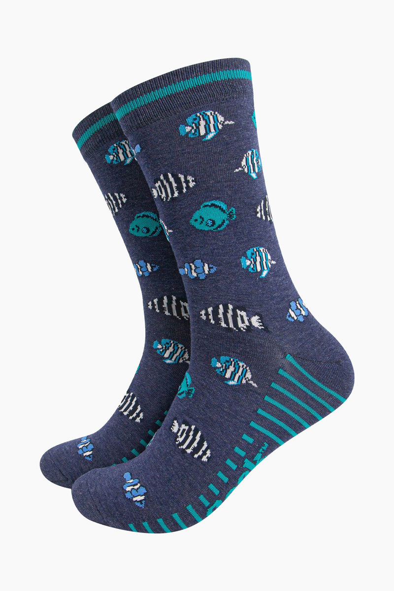 sartaandco – Sock Talk Tropical Fish Bamboo Socks Men's Aquarium ...
